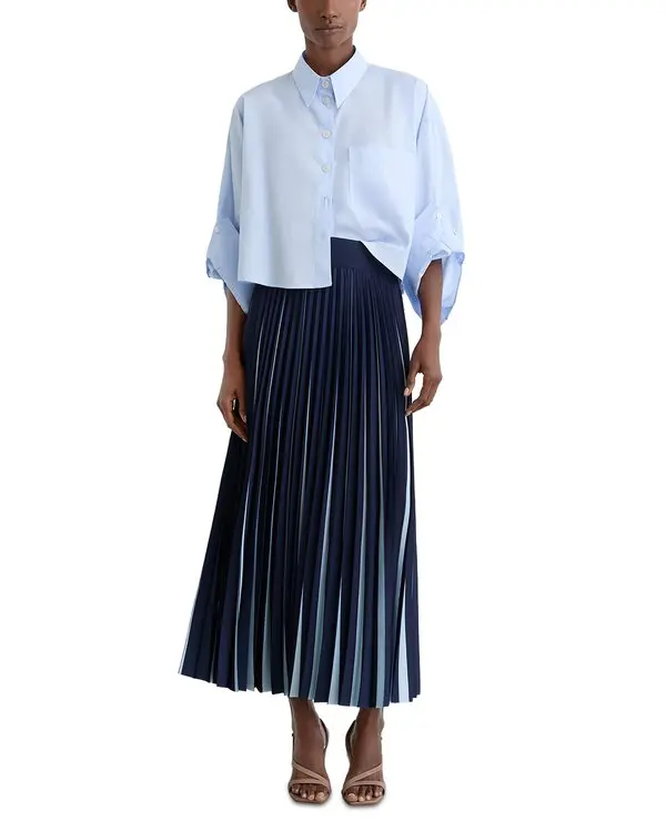 REISS Pleated Midi Skirt