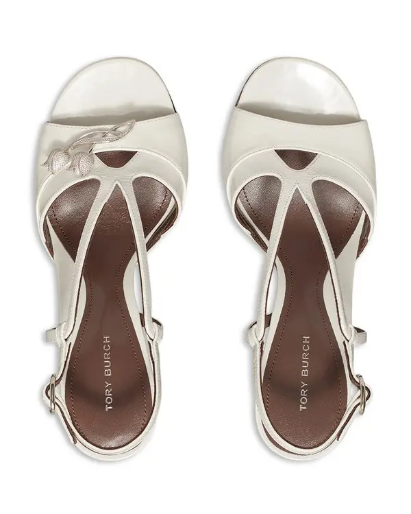 Tory Burch Twisted Heel Sandals - Marshmallow