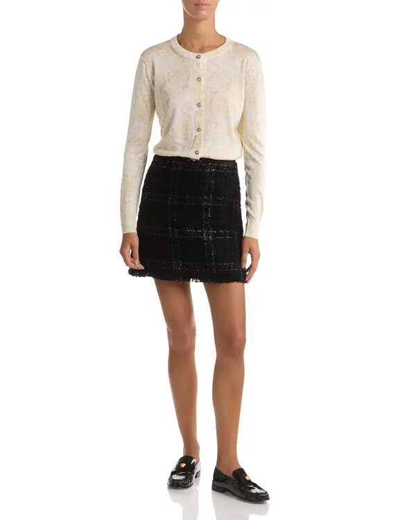 Versace Tonal Tweed Mini Skirt