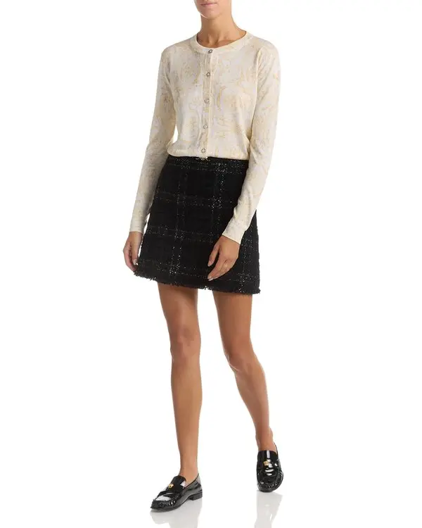 Versace Tonal Tweed Mini Skirt