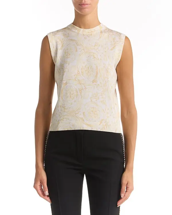 Versace Barocco Printed Silk Top