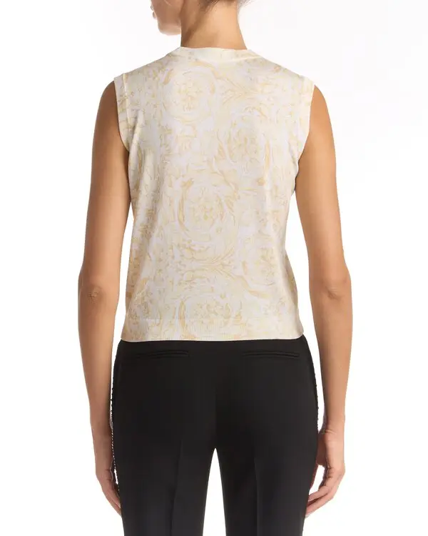 Versace Barocco Printed Silk Top