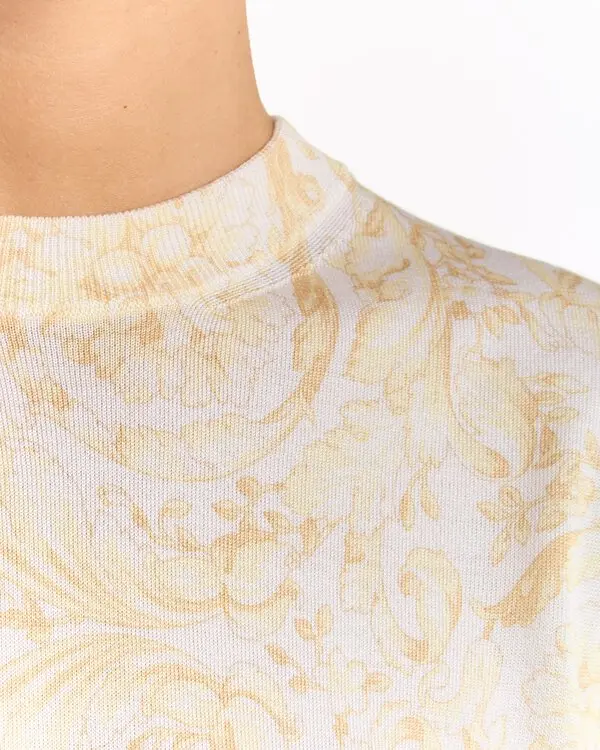 Versace Barocco Printed Silk Top