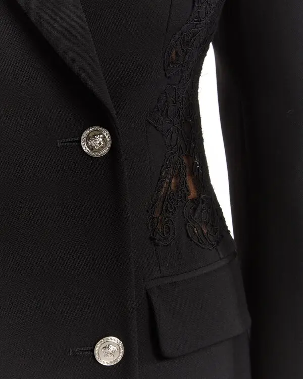 Versace Lace Trim Wool Blazer