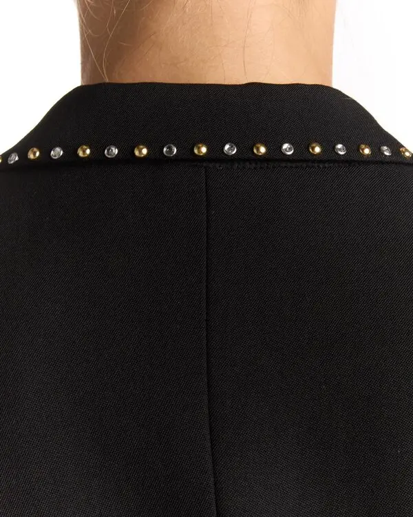 Versace Studded Peak Lapel Wool Blazer