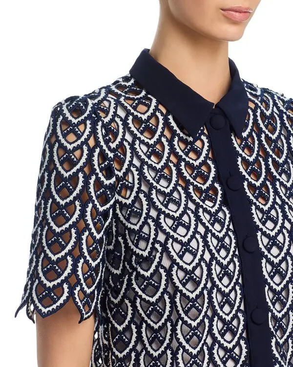 MILLY Addison Lace Top