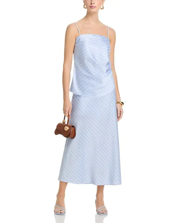 Aqua Stripe Slip Skirt