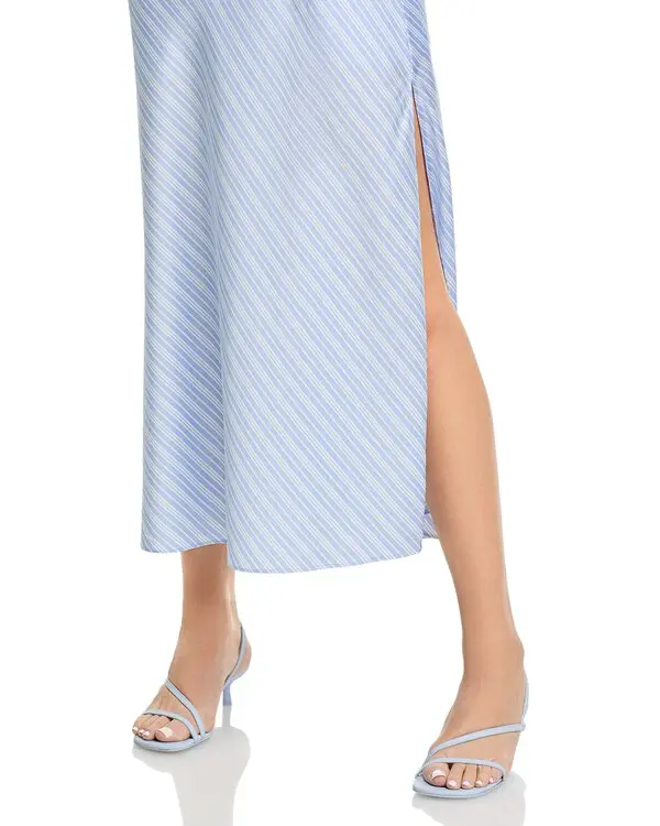 Aqua Stripe Slip Skirt