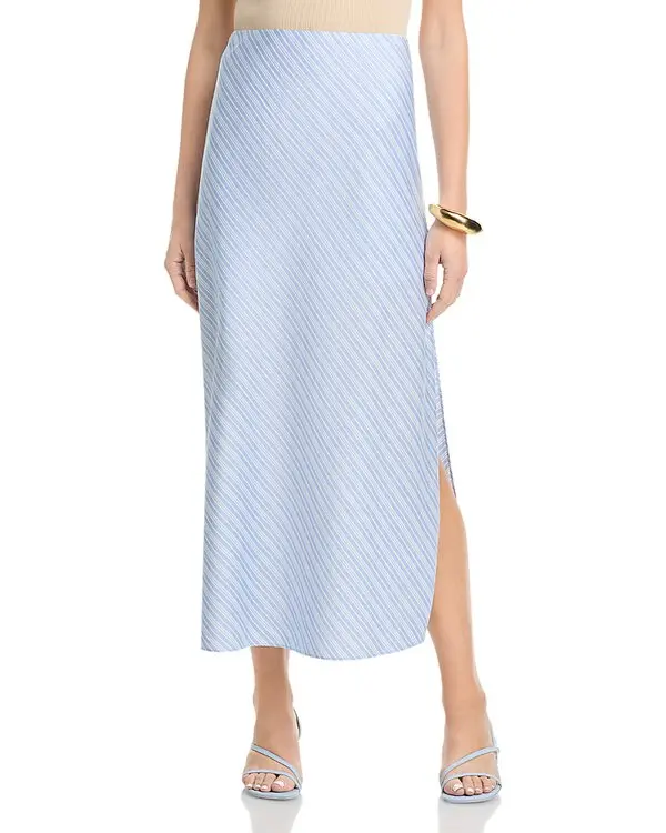 Aqua Stripe Slip Skirt - Blue/white