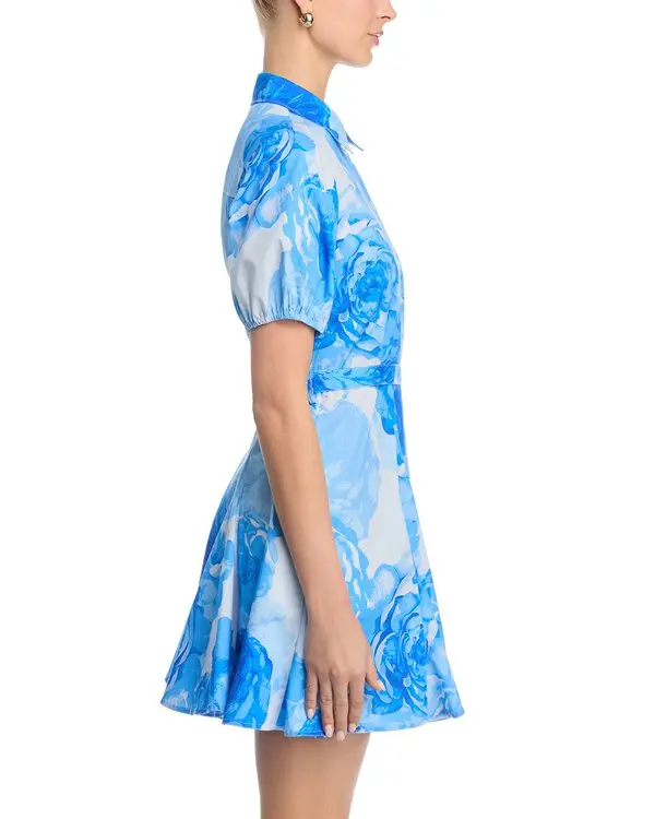 MILLY Juni Printed Poplin Dress - Blue Multi