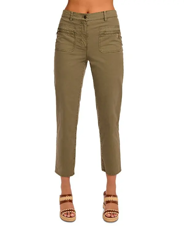 Ramy Brook Emmy Canvas Ankle Pants - Safari Green