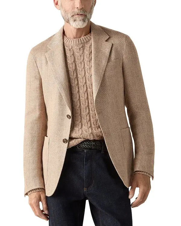 Zegna Silk And Linen Jacket - Beige