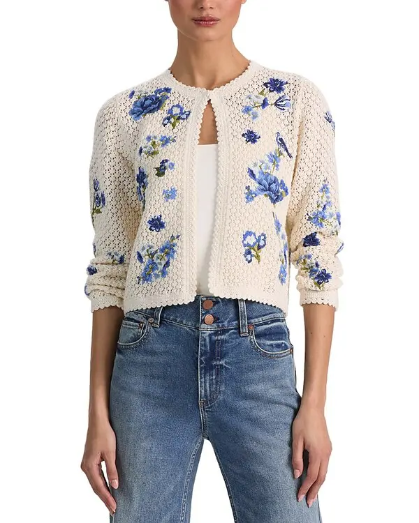 Alice + Olivia Flyaway Embroidered Cardigan - Fleur De Paris