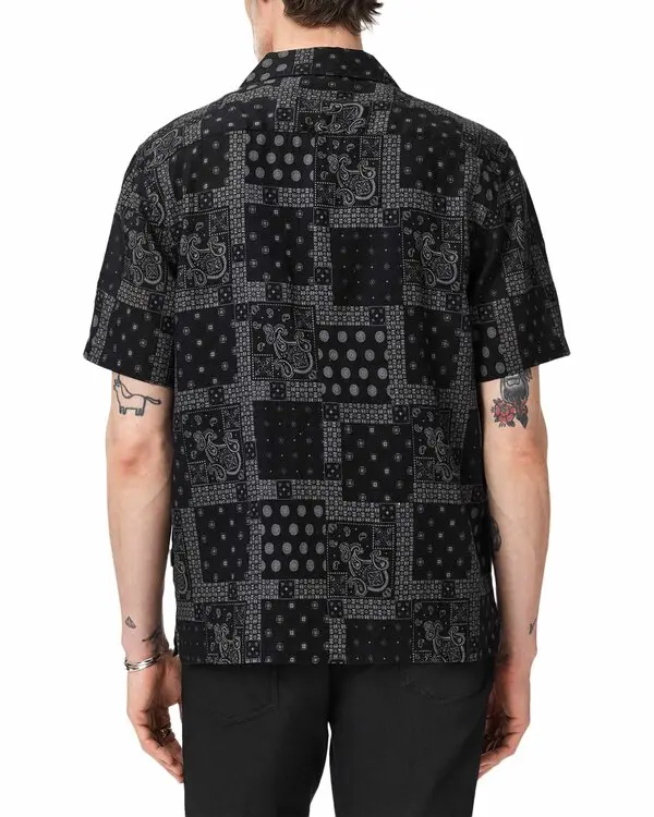 John Varvatos Dan Short Sleeve Camp Shirt - Black