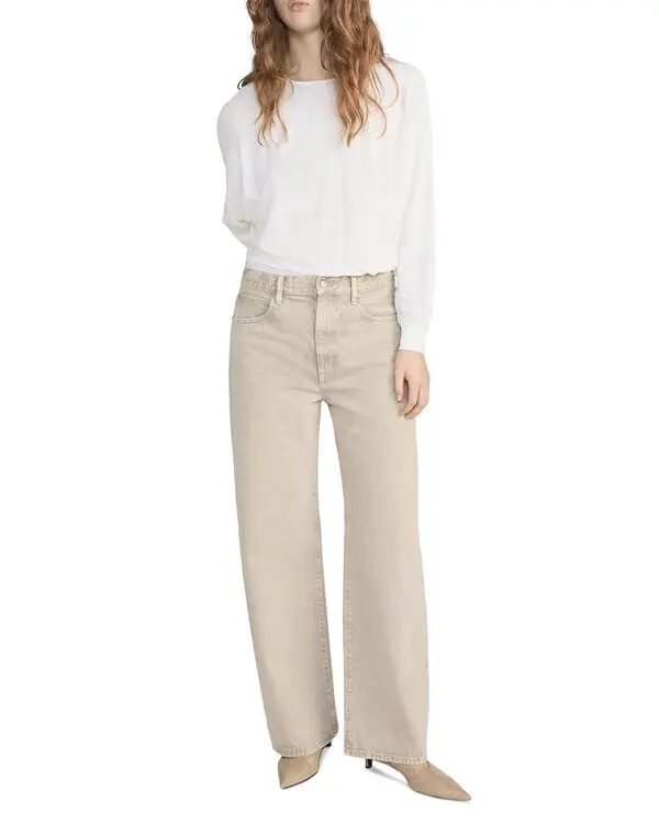 FRAME The Bow High Rise Wide Leg Jeans - Tabby