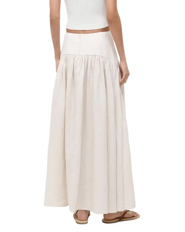 Staud Procida Linen Maxi Skirt - Natural