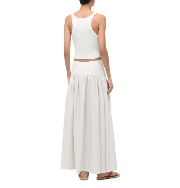 Staud Procida Linen Maxi Skirt - Natural