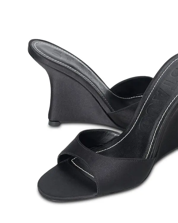 Staud Brigitte Satin High Heel Wedge Sandals