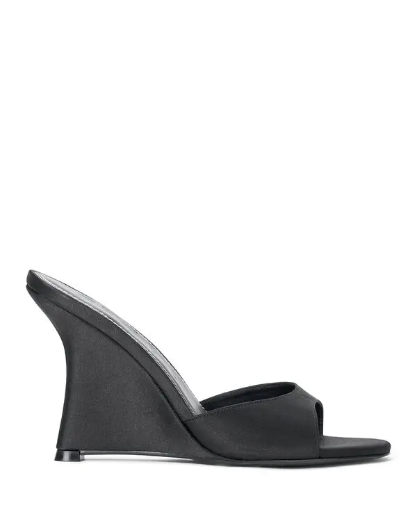 Staud Brigitte Satin Wedge Sandals