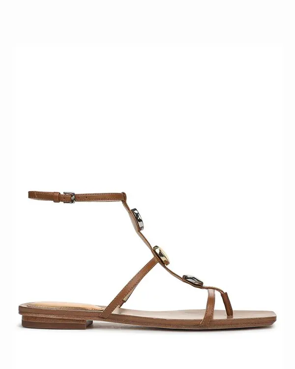 Veronica Beard Alba Decorated Leather Thong Sandals