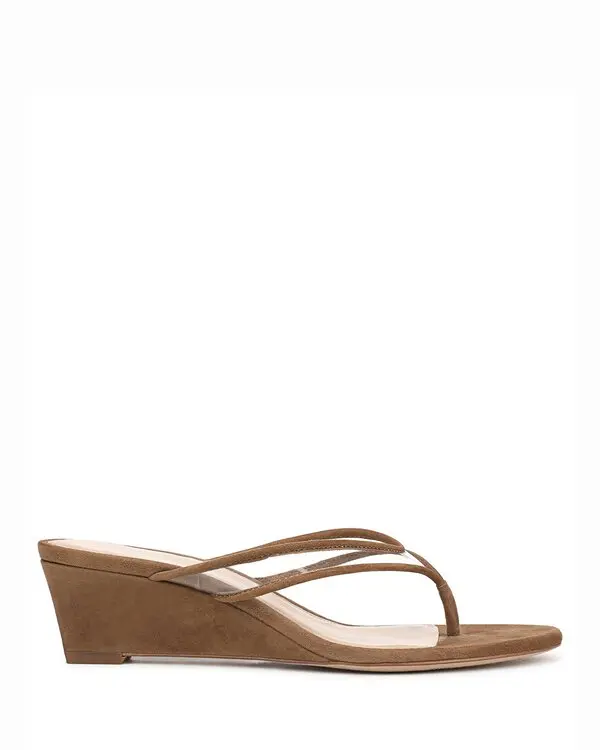 Veronica Beard Clea Wedge Sandals - Clear/chestnut