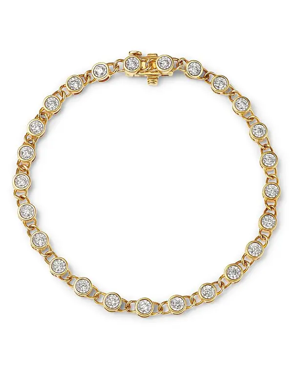 Bloomingdale'S Diamond Bezel Tennis Bracelet In 14k White & Yellow 0.98 Tcw - Gold