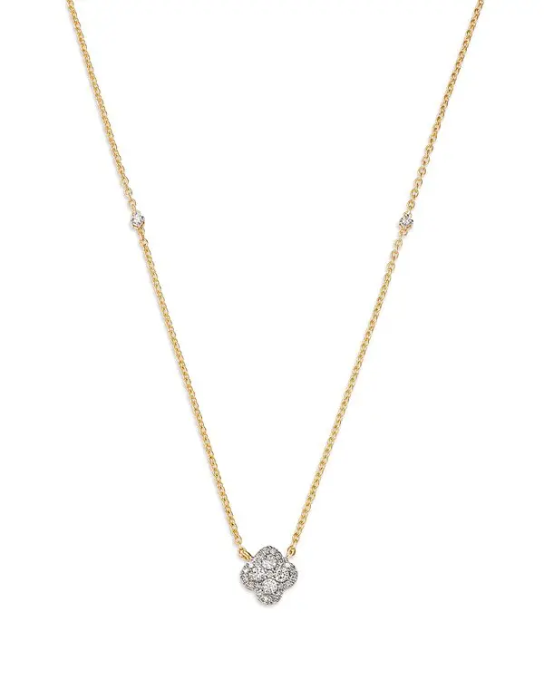 Bloomingdale'S Diamond Clover Pendant Necklace - Gold