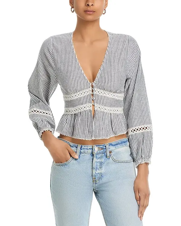 Vintage Havana Stripe Long Sleeve Blouse