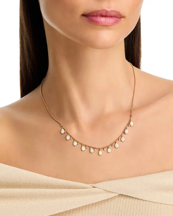 Bloomingdale'S Opal And Diamond Dangle Necklace