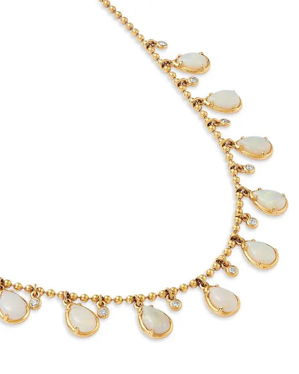 Bloomingdale'S Opal And Diamond Dangle Necklace