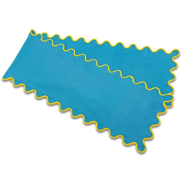 LULU POWERS Scallop Table Runner - Morning Glory/yolk