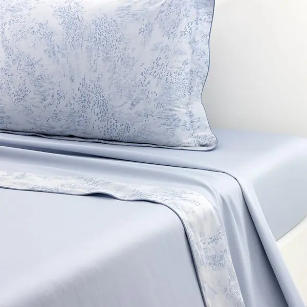 YVES DELORME Ecumes Flat Sheet, Queen - Blue