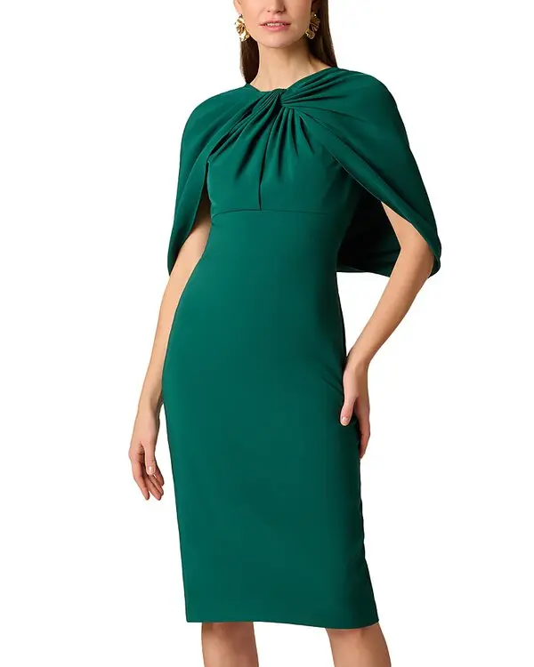 Aidan Mattox Crepe Cape Dress