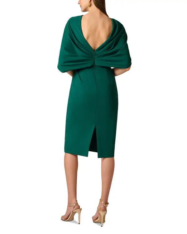 Aidan Mattox Crepe Cape Dress