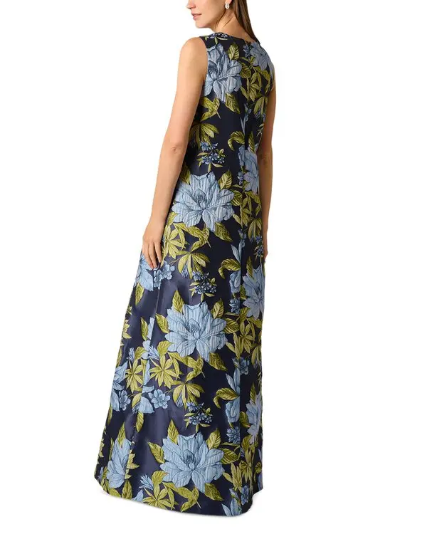 Aidan Mattox Floral Jacquard Trapeze Gown