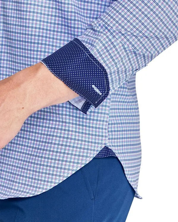 WRK Slim Fit Grid Performance Dress Shirt