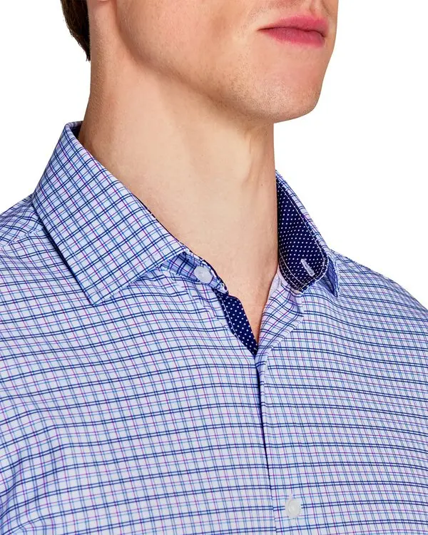 WRK Slim Fit Grid Performance Dress Shirt
