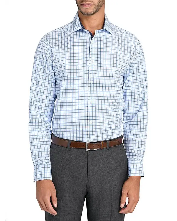 WRK Slim Fit Plaid Performance Dress Shirt