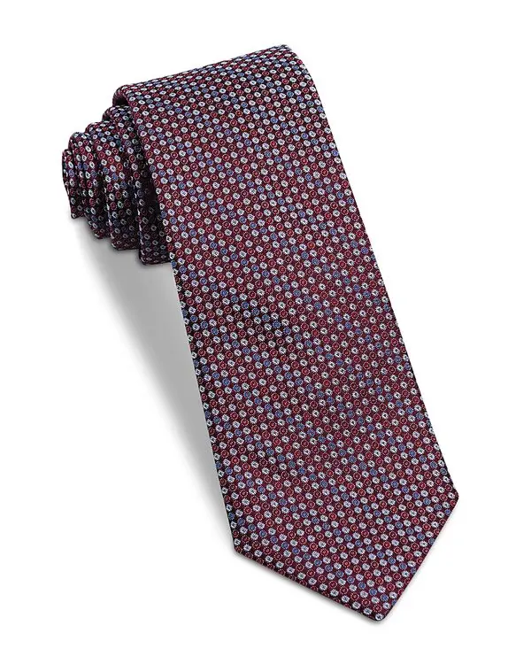 WRK Neat Dot Silk Tie - Burgundy
