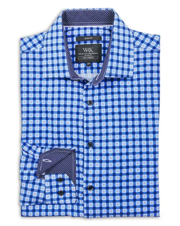 WRK Slim Fit Small Windowpane Performance Dress Shirt