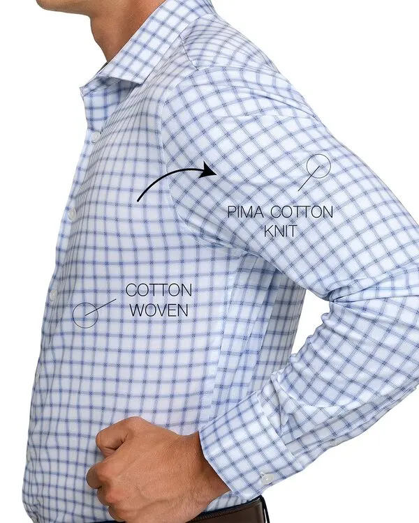 WRK Slim Fit Check Reworked Dress Shirt - White/ Navy