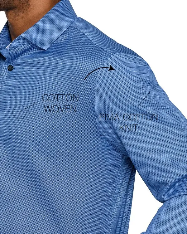 WRK Slim Fit Micro Geo Reworked Dress Shirt - Navy/ Blue