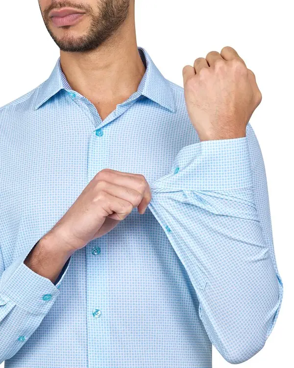 WRK Slim Fit Flower Geo Performance Dress Shirt