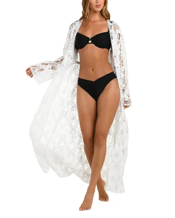 L'Agence Butterfly Crocheted Cover Up Robe
