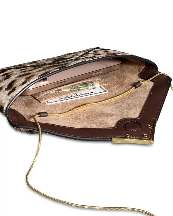 Alexis Bittar Leopard Print Calf Hair Envelope Clutch - Metallic Leopard