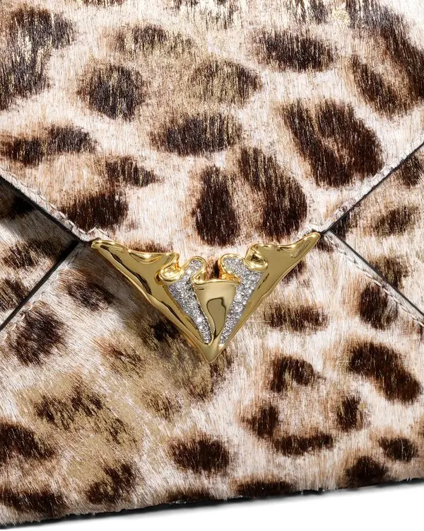 Alexis Bittar Leopard Print Calf Hair Envelope Clutch - Metallic Leopard