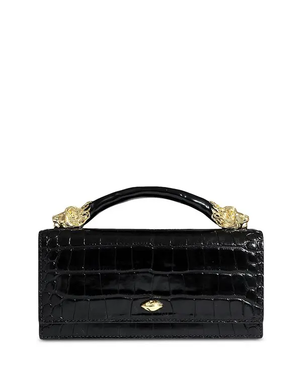 Alexis Bittar Lioness Embossed Leather Handbag - Black