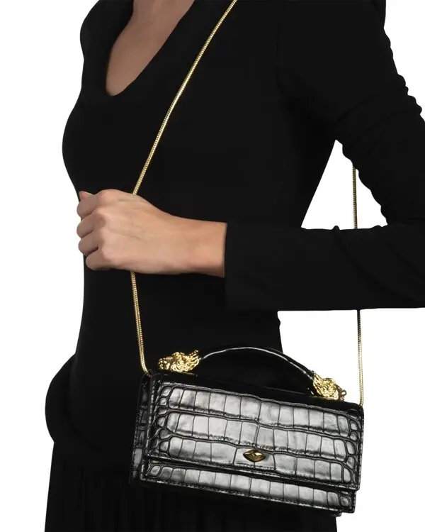 Alexis Bittar Lioness Embossed Leather Handbag - Black