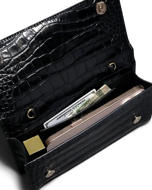 Alexis Bittar Lioness Embossed Leather Handbag - Black
