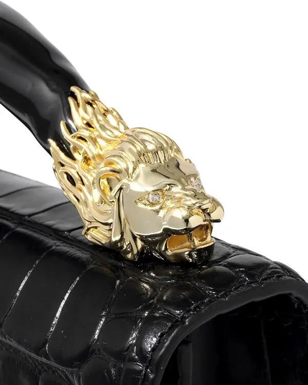 Alexis Bittar Lioness Embossed Leather Handbag - Black